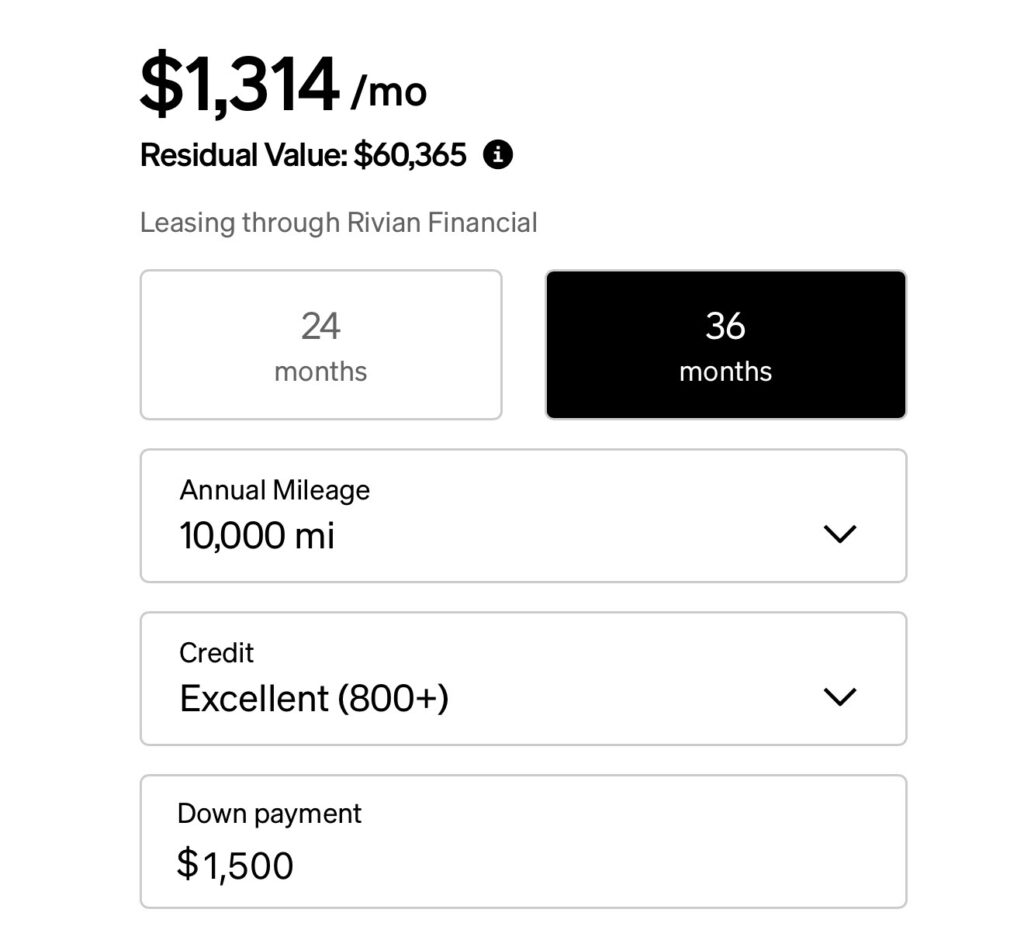 Rivian Now Shows Residual Value in R1 Shop Lease Estimates for More ...